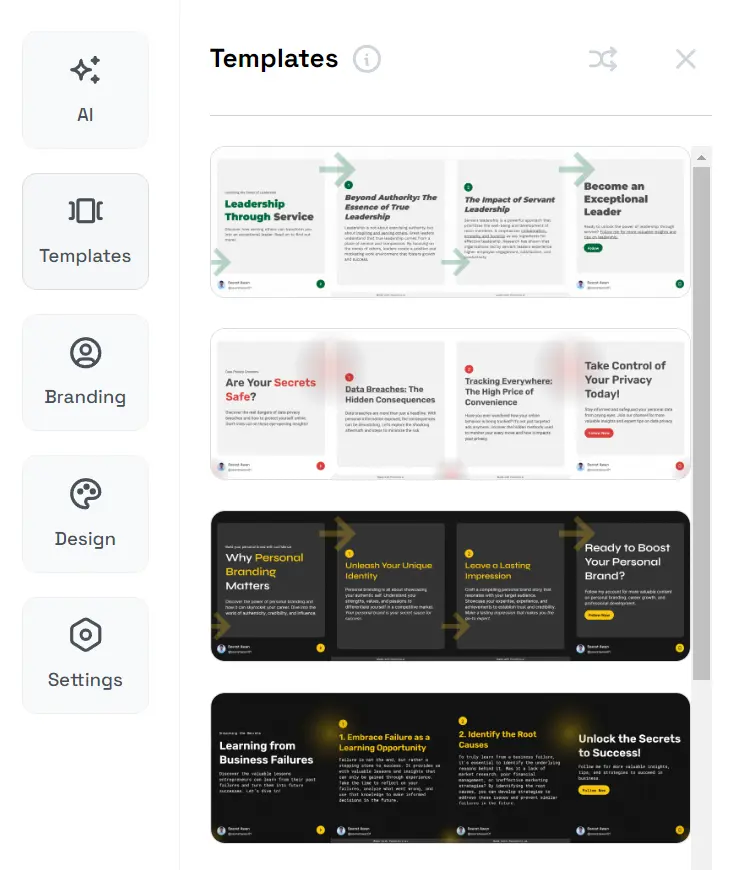 Generate Perfect Carousels For Major Social Platforms - Postnitro AI