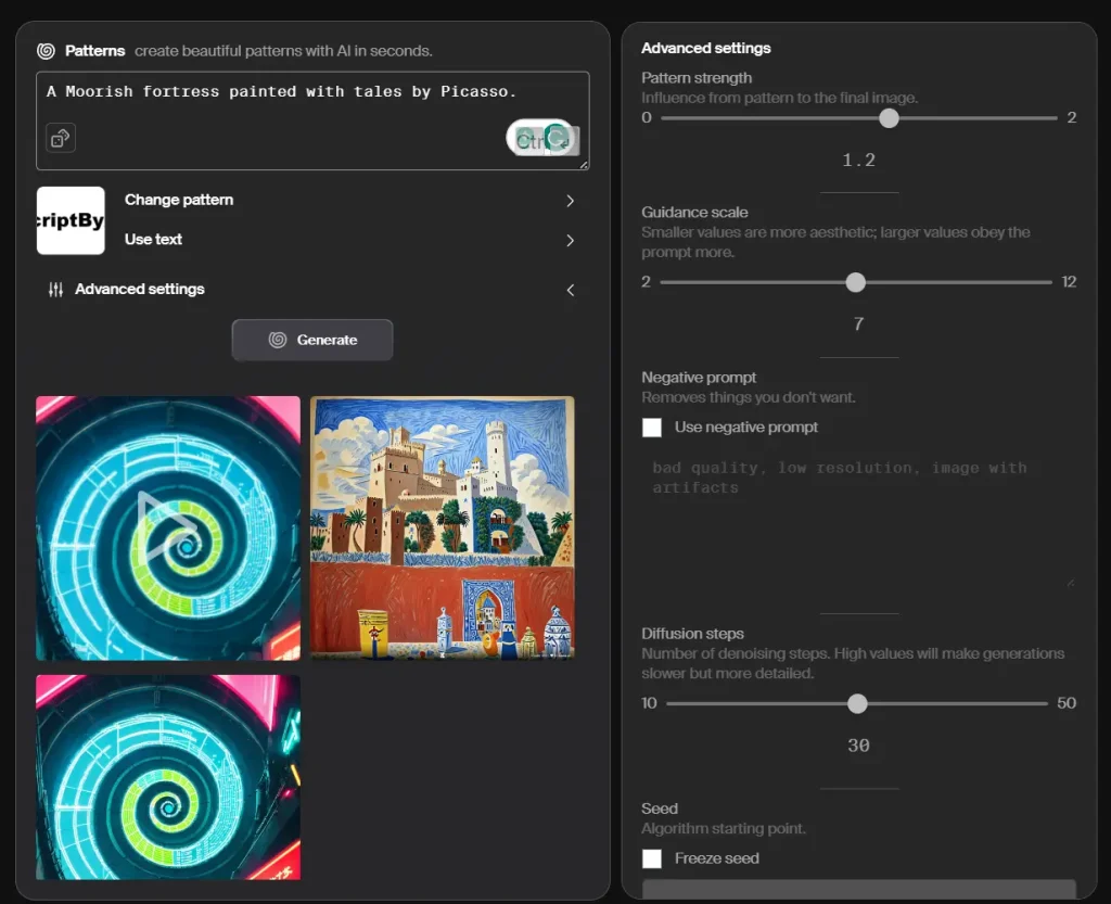 Create Stunning Patterns and Videos From Drawings or Text - AI Patterns