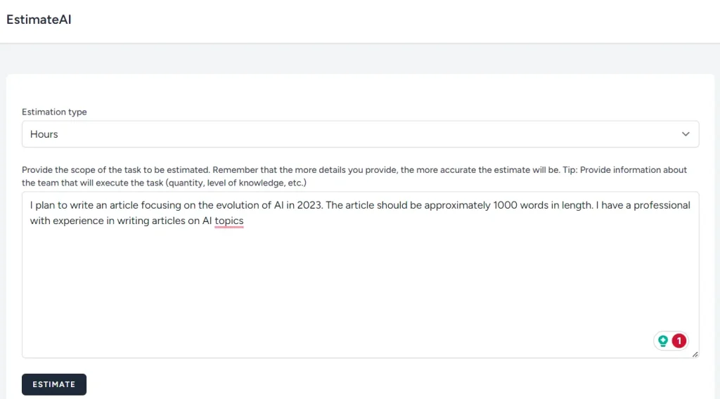 Estimate Project Duration With Estimate Ais Task Calculator