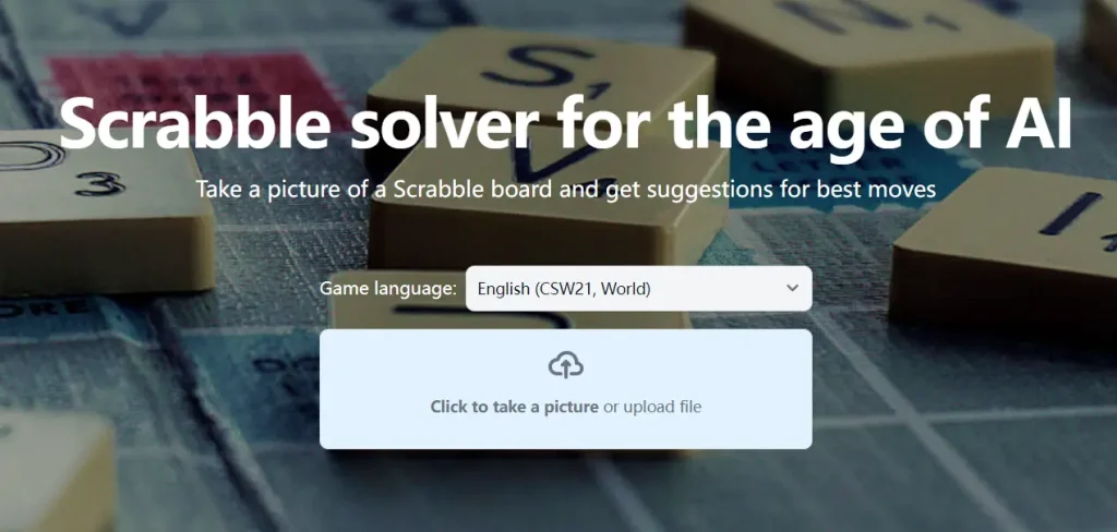 Free AI-powered Scrabble Solver - Scrabblecam