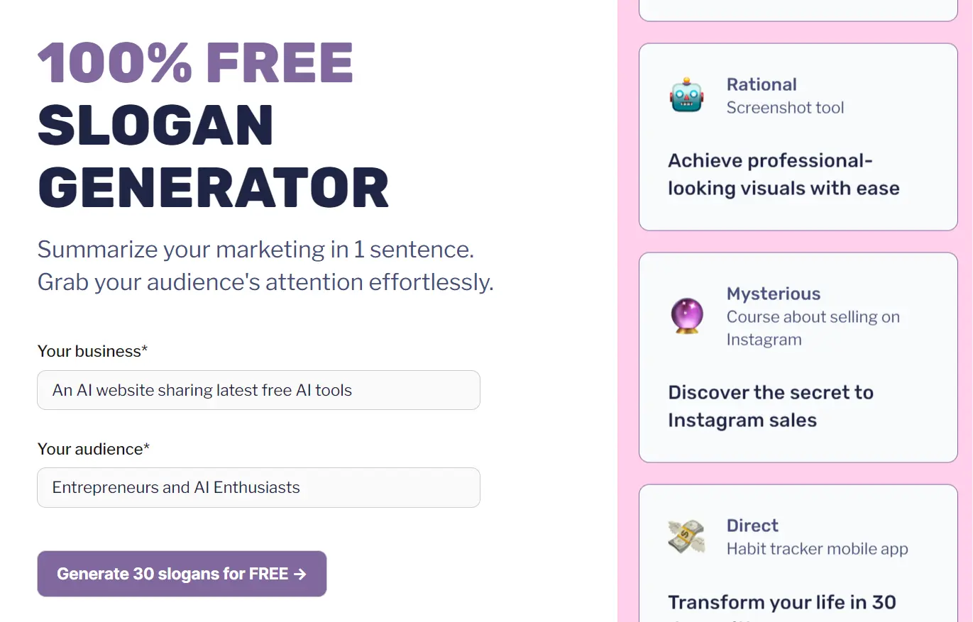 Generate Memorable Slogans For Free With AI