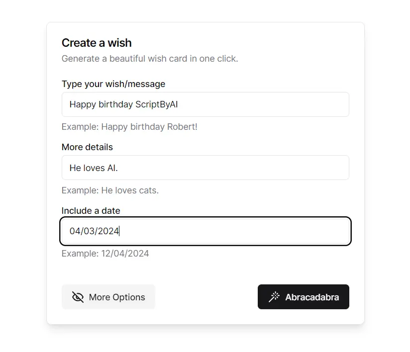 Generate Cute Handwritten Wish Cards With Wishgram AI