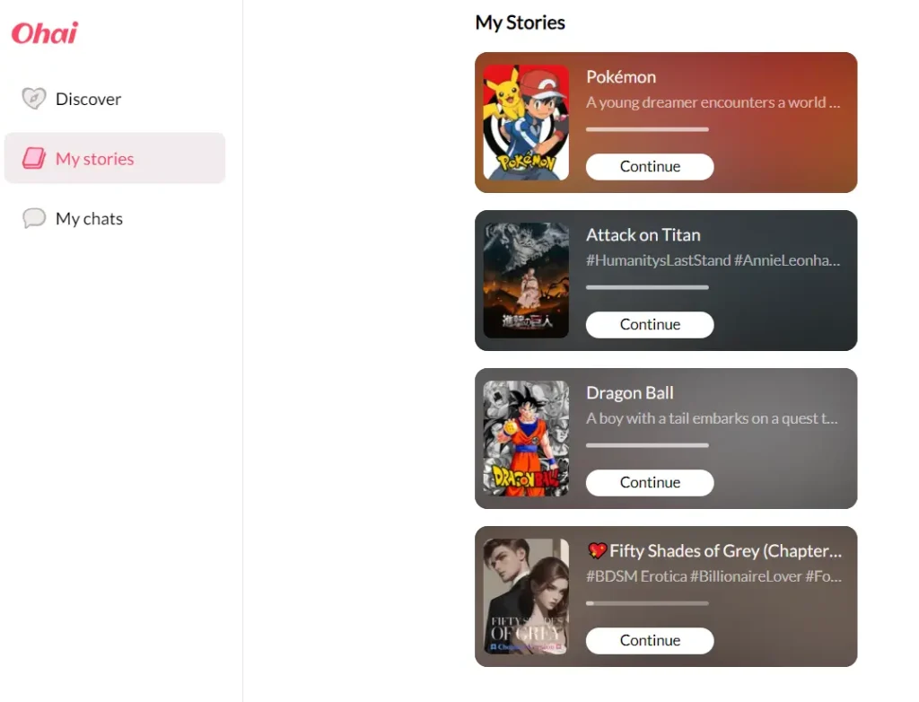 Chat and Interact with your Favorite Characters & Stories - Ohai AI