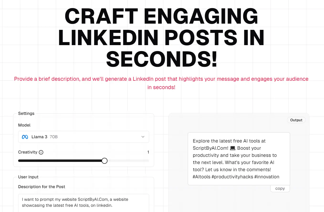 An Open-source AI Tool To Generate LinkedIn Posts - LinkedIn Writer