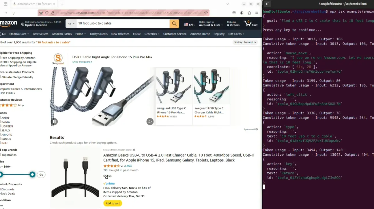 Open-source AI Browser Automation System - Cerebellum