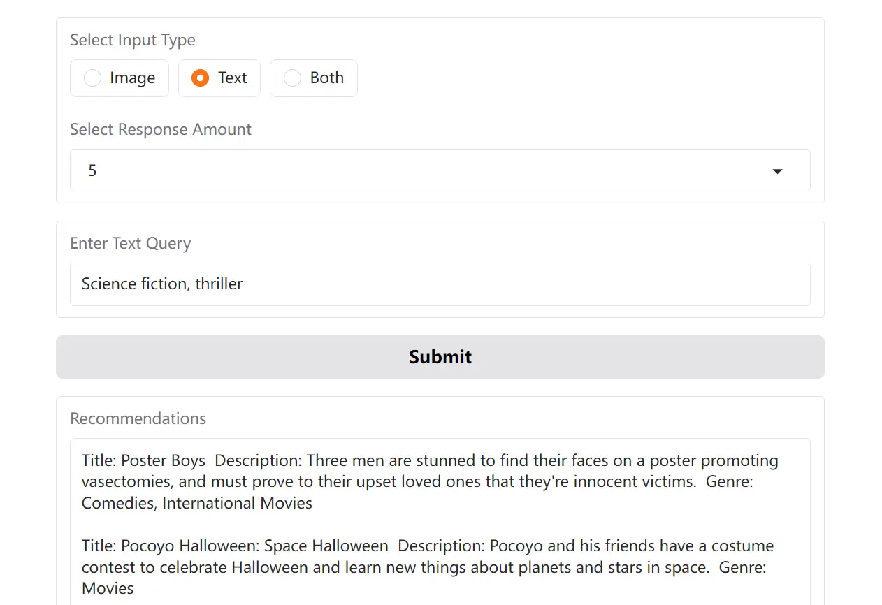 AI Netflix Recommendations Based on Image and Text