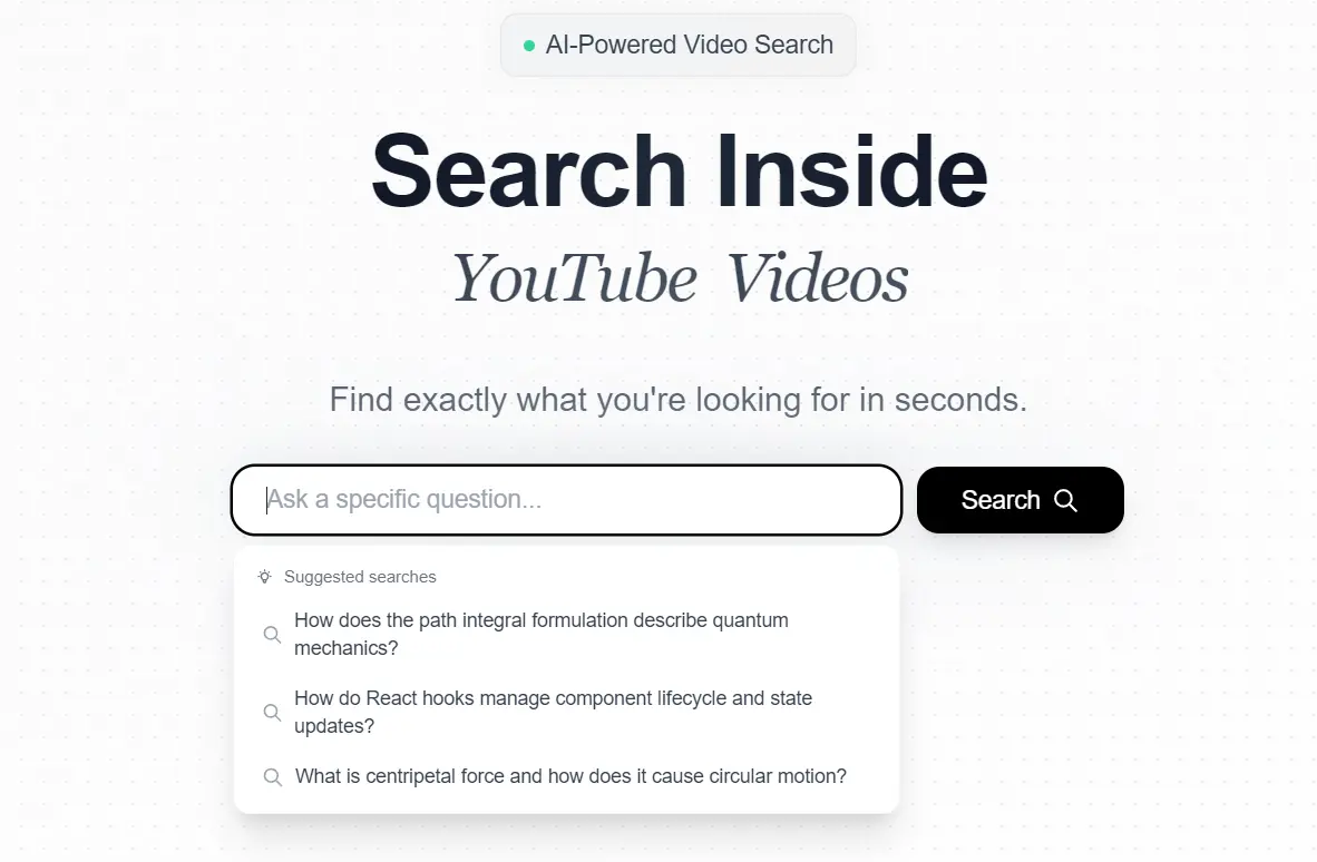 AI-Powered YouTube Search for Students and Educators - Notclass