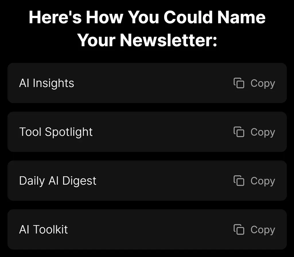 Generate 10 Unique Newsletter Names with This Free AI Tool