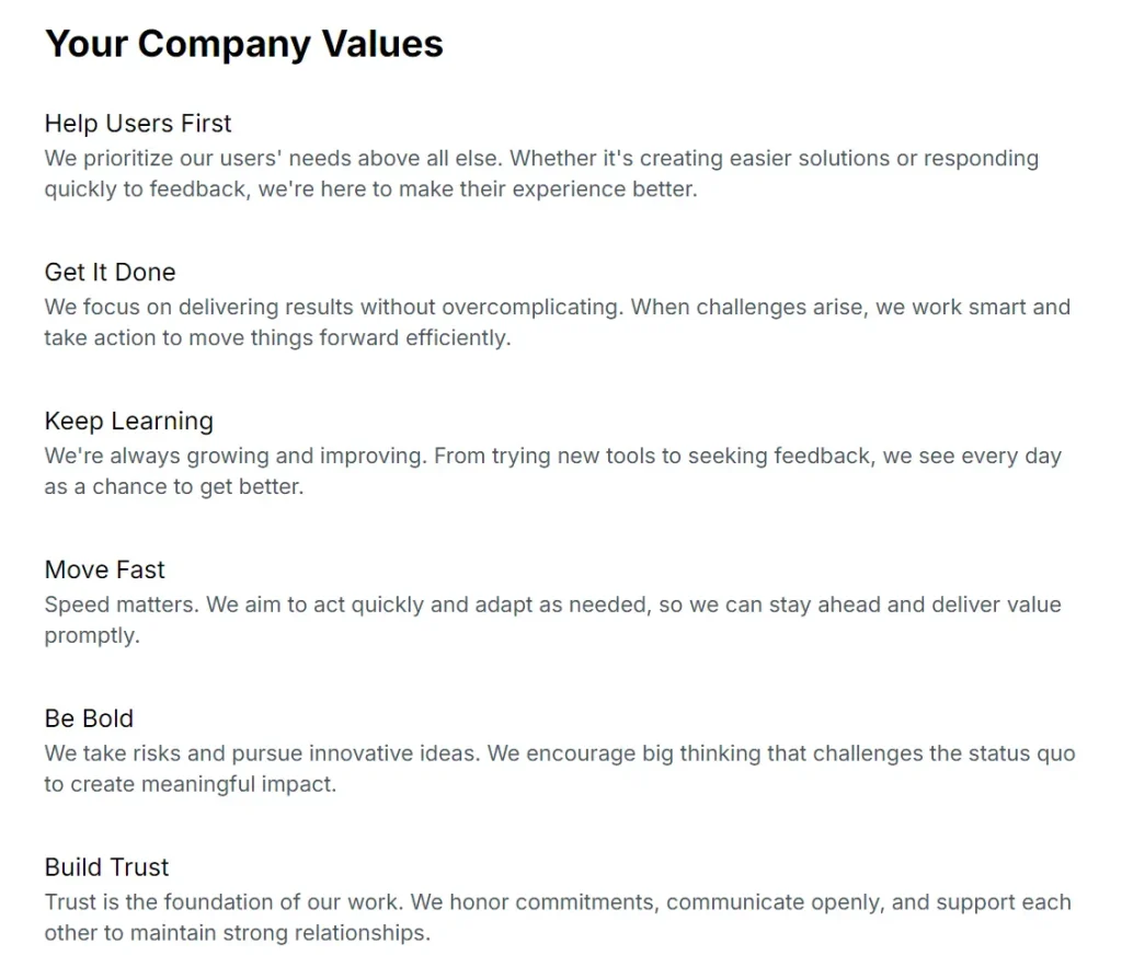 Free AI-Powered Company Values Generator: Boost Team Culture