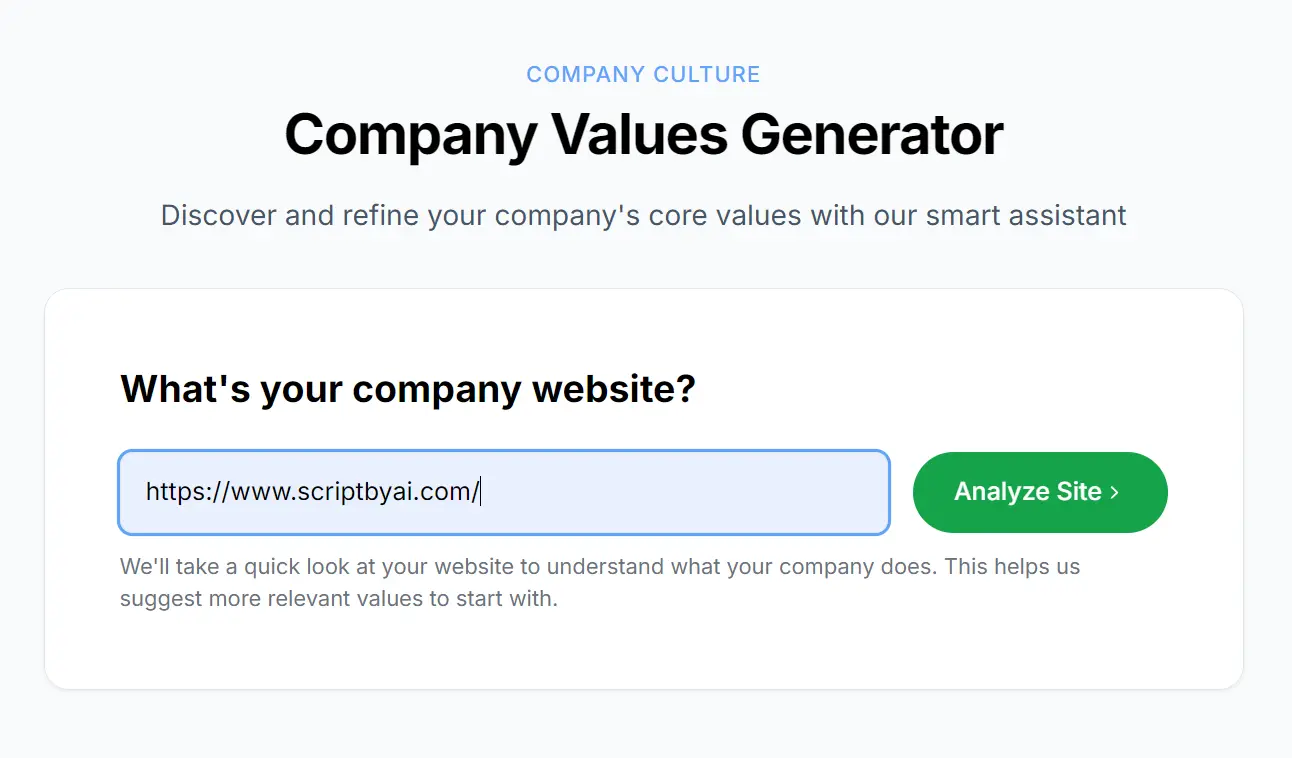 Free AI-Powered Company Values Generator: Boost Team Culture