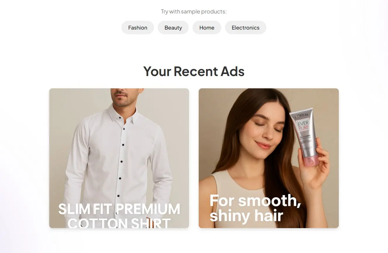 Generate Social Image Ads from Product Links for Free Using AI - Create.ad