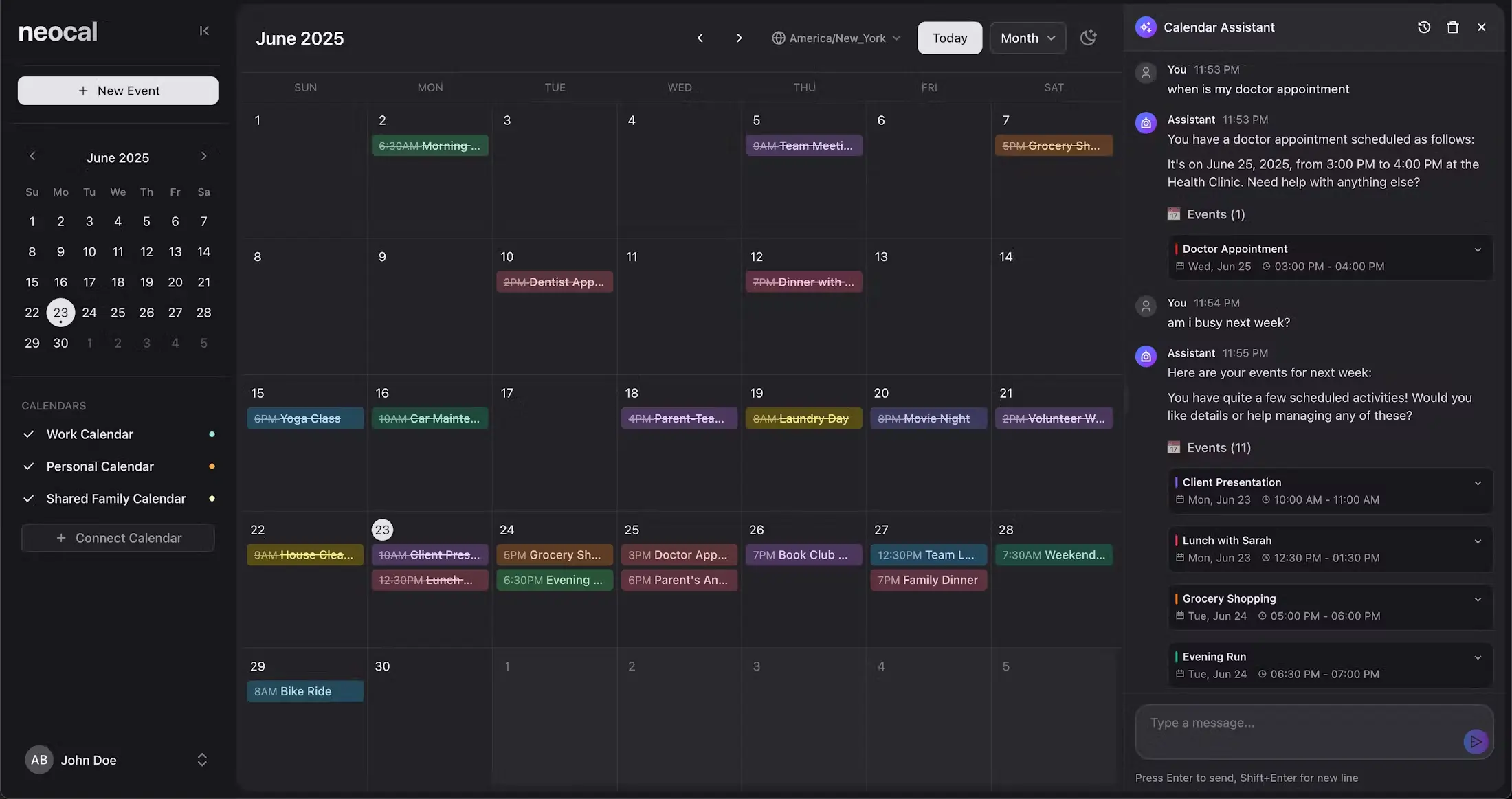 Free AI Calendar That Manages Your Schedule With Natural Language - Neocal