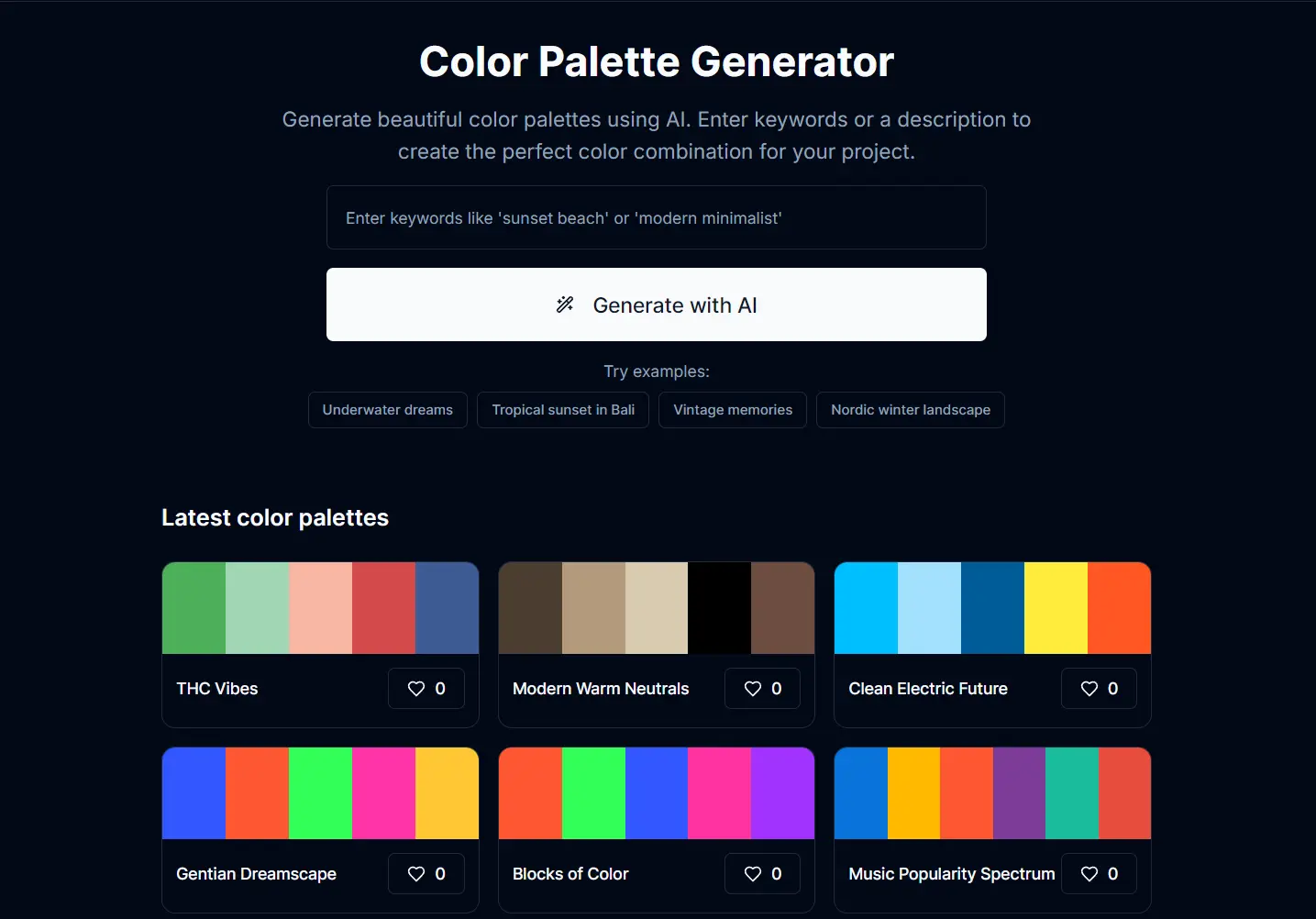 Free AI Generates Color Schemes with HEX/RGB/CSS Codes - ColorCrawler