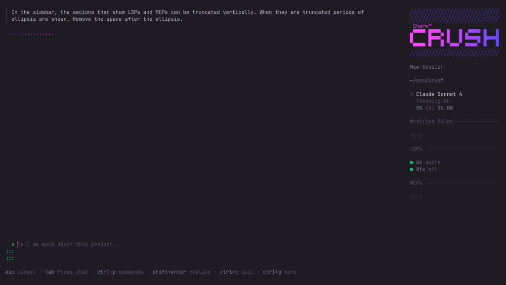 Free Command-Line AI Agent for Code Generation - Crush