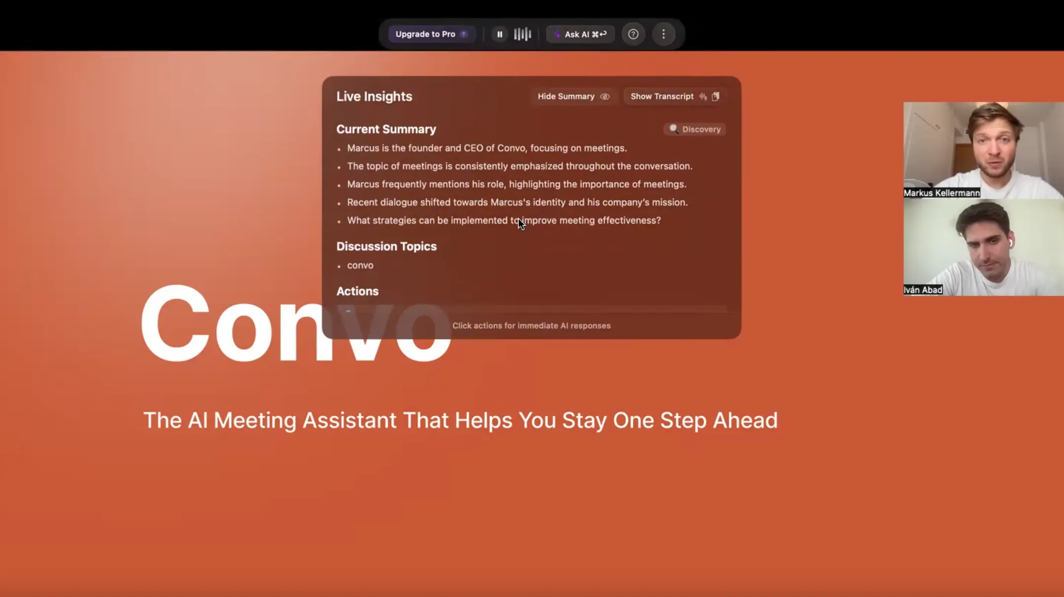 Real-Time AI Meeting Assistant for Sales and Support Calls - Convo