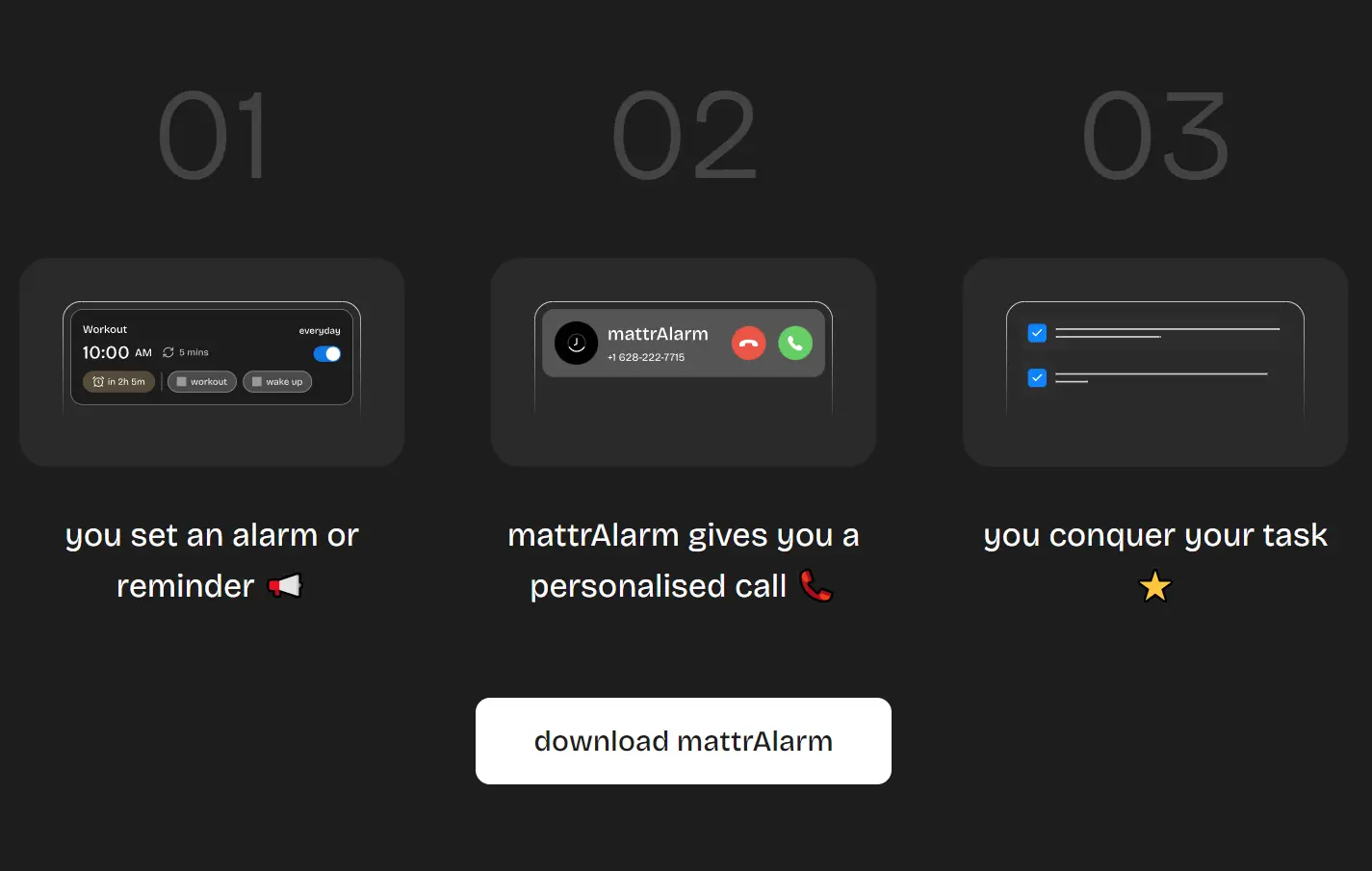 Free AI Reminder Calls for iOS & Android - mattrAlarm